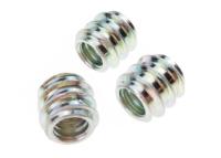 China Steel Hardware Nuts Bolts Threaded Insert Nut for Wood Zinc Plated Cylinder Shape for sale