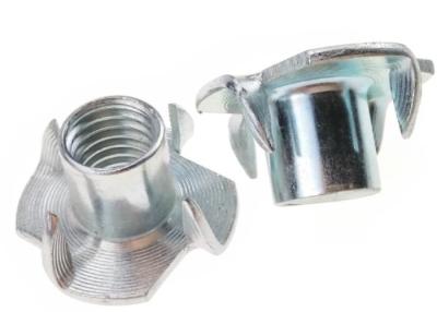 China Zinc Plated Hardware Nuts Bolts Pronged Tee Nuts Stainless Steel M3 to M10 for sale