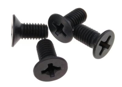 China Flat Head M4 Machine Screw Steel Black Zinc Phillips Drive DIN 965 for sale