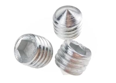 China M4 Hexagon Socket Grub Screws Cone Point Galvanized Steel Fastener for sale