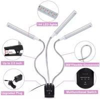 China ROHS 76W Full Spectrum LED Clip Grow Light 3 Head 360 Degree Flexible for sale