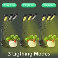 China Full Spectrum 380nm-800nm LED Clip Grow Light 3 Head Phytolamp FCC Certified for sale