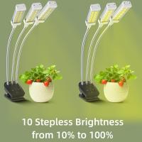 China 12W 3Heads  LED Clip Grow Light Dimmable Table Clip Lamp Full Spectrum for sale