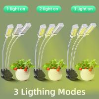 China 12W 3Heads  LED Clip Grow Light Dimmable Table Clip Lamp Full Spectrum for sale
