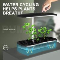 China 12 Pods Indoor Gardening System with LED Grow Light Height Adjustable Plants Germination Kit 24W Home Garden for sale