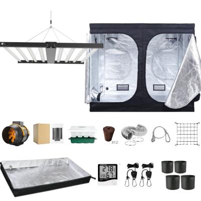 China Oxford Fabric Waterproof 600d Mylar Grow Tent Complete Kit 240x240x200cm for sale