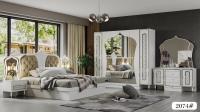 China Durable Ergonomic Bedroom Sets Furniture Wood Panel MDF PU Glass Material for sale
