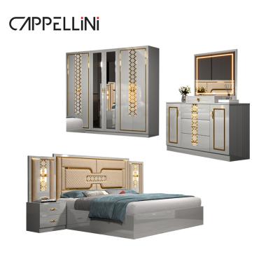 China Home Master Room Double Leather King Size Bed Wholesale Cheap Modern Luxury Queen Wooden Mdf Full Bedroom Furniture Set for sale