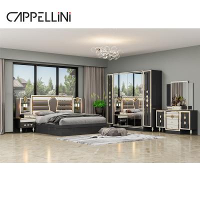 China Wooden Modern Double Leather King Size Bed Set Home Furniture Modular Wood Queen Full Luxury Bedroom Sets Furniture for sale