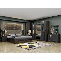 China Wholesale Cheap Luxury Wood Frame Double King Size Bed Set Modern Home Turkish Wooden MDF Full Bedroom Sets Furniture for sale