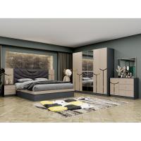 China Wholesale Cheap Luxury Wood Frame Double King Size Bed Set Modern Home Turkish Wooden MDF Full Bedroom Sets Furniture for sale