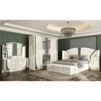 China OEM Wholesale White Royal Luxury Double King Size Bed Master Room Modern Home Wooden Frame Full Bedroom Furniture Set for sale