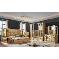 China Wooden Modern Gold King Size Bed Double Master Room Villa Home Royal Full Queen Wood Luxury Bedroom Furniture Set for sale