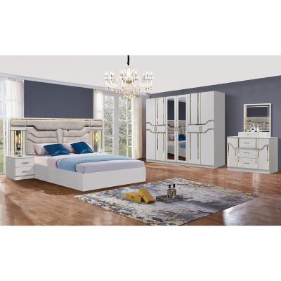 China Cheap Wholesale Simple Wood Frame King Size Double Bed Home Apartment Wooden Modern Luxury Turkish Full Bedroom Furniture Set for sale