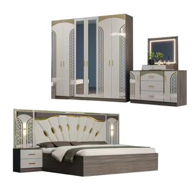 China Chambre a Coucher Complet De Luxe Bedroom Sets Modern Luxury king Size Bed Double Home Room Wooden Frame Bedroom Furniture Set for sale