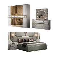 China Turkish Style Luxury Wooden King Size Bedroom Sets Double Upholstered Bed Room Modern Wood Frame Full Home Bedroom Furniture Set for sale