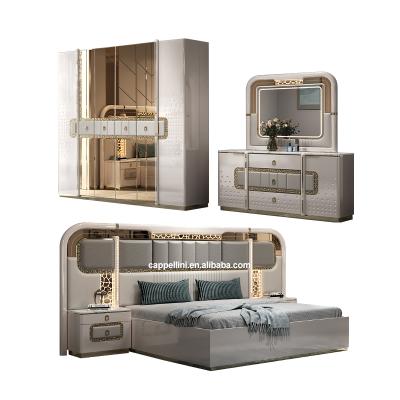 China Modern Luxury Complete Bedroom Furniture Set Wood Double Bed Home Master Room Storage Wooden Frame Full king Size Bedroom Sets for sale