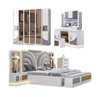 China Classic Luxury Villa Home Furniture Bedroom Sets Modern Double Bed Room Wooden Frame Complete king Size Bedroom Furniture Set for sale