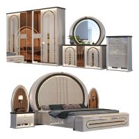 China Chambre a Coucher Complet Turkish Bedroom Sets Furniture king Size Bed Royal Wooden Frame Modern Luxury Bedroom Furniture Set for sale