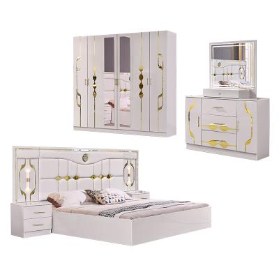 China New Design Wooden Frame king Size Bedroom Sets Furniture Double Bed Room Modern Luxury Wood Full Home Bedroom Furniture Set for sale