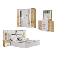 China Foshan Wholesale King Size Bedroom Sets Furniture Wood Double Bed Modern Luxury Wooden Frame Full Home Bedroom Furniture Set for sale