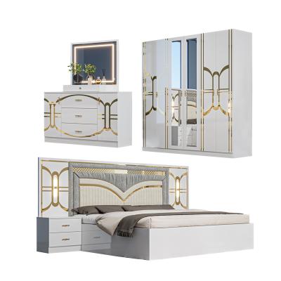 China Chambre a Coucher Complet Modern Bedroom Sets king Size Bed Room Double Wooden Frame Home Full Luxury Bedroom Furniture Set for sale
