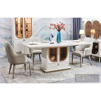 China Elegant Luxury Dining Table and Chairs Set 6 Seater Furniture Home Storage White Complete Modern Large Wooden Dining Room Sets for sale