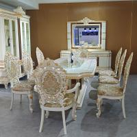 China European Style Royal Luxury Wood Dining Table Set 8 Seater Chairs Home Furniture Dining Room Large Classic Wooden Dining Table for sale