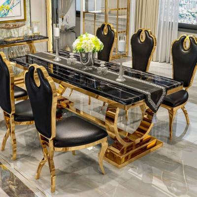 China European Style Royal Luxury Wood Dining Table Turkish Royal Style Metal Luxury Dining Table and Chairs Set 6 Seater Furniet 8 Seater Chairs Home Furniture Dining Room Large Classic Wooden Dining Table for sale