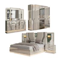 China Turkish Style Modern Adult Room Double Bed Suite Home Storage Wooden Frame Luxury King Size Complete Bedroom Furniture Set for sale