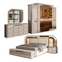 China European Style Royal Luxury Bedroom Sets Modern Double Bed Home Storage Wooden Frame Complete king Size Bedroom Furniture Set for sale