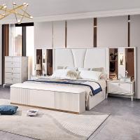 China Wooden Luxury Leather King Size Bed Full Bedroom Sets Double Adult Room Wood Frame Complete Modern Luxury Bedroom Furniture Set for sale