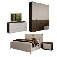 China Modern 3 5 Star Hotel Complete Bedroom Sets Wooden Bed Double Home Storage Space Saving King Size Luxury Bedroom Furniture Set for sale