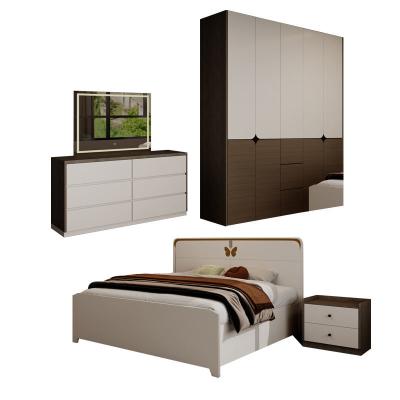 China Modern 3 5 Star Hotel Complete Bedroom Sets Wooden Bed Double Home Storage Space Saving King Size Luxury Bedroom Furniture Set for sale