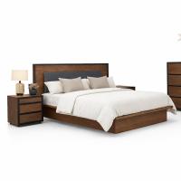 China American Simple Solid Wood Bedroom Sets Adjustable Double Bed Home Storage Wooden Frame king Size Complete Bedroom Furniture for sale