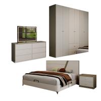 China Modern luxury wooden Bedroom Sets Furniture with storage reclining lighted headboard and simple assembly for home hotel apartment for sale