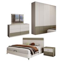 China King Size Complete Master Bedroom Set in Classic Wooden with Storage, Cozy Minimalist Luxury Modern Bedroom Furniture for sale