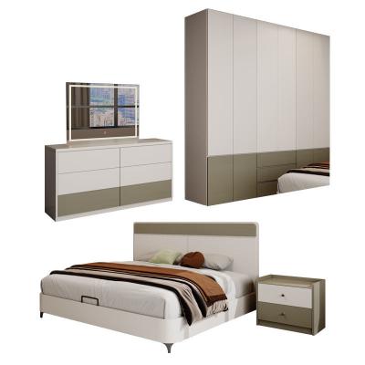 China King Size Complete Master Bedroom Set in Classic Wooden with Storage, Cozy Minimalist Luxury Modern Bedroom Furniture for sale