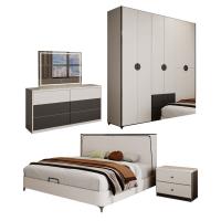 China Minimalist Modern Bedroom Set Complete King Size in Classic Wooden with Storage Cozy Luxury Bedroom Furniture Suite for sale