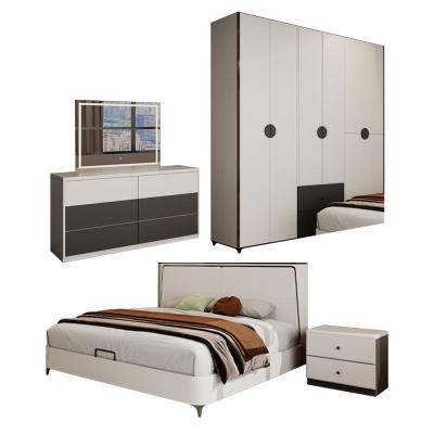 China Minimalist Modern Bedroom Set Complete King Size in Classic Wooden with Storage Cozy Luxury Bedroom Furniture Suite for sale