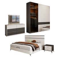 China Modern Luxury Bedroom Furniture Set Classic Wooden King Size with Ample Storage Cozy Minimalist Complete Master Suite for sale