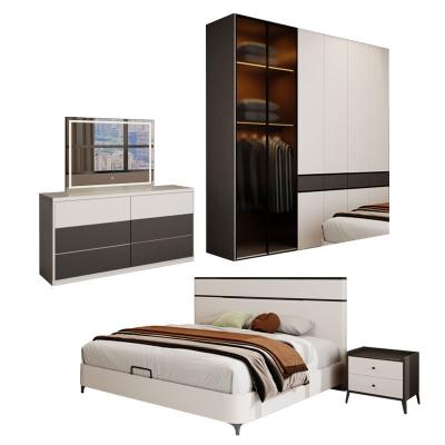 China Modern Luxury Bedroom Furniture Set Classic Wooden King Size with Ample Storage Cozy Minimalist Complete Master Suite for sale