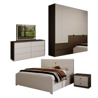 China Cozy Minimalist Classic Wooden King Size Bedroom Set with Storage Complete Master Luxury Modern Bedroom Furniture for sale