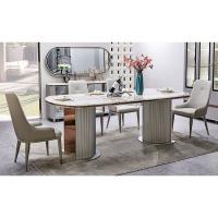 China Complete Luxury Wooden Dining Room Sets 6 Seater Home Furniture Luxurious Large Wood Modern Marble Dining Table Set 4 Chairs for sale