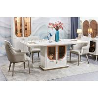 China Elegant Luxury Dining Table and Chairs Set 6 Seater Furniture Home Storage White Complete Modern Large Wooden Dining Room Sets for sale