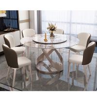 China Italian High Quality Dining Room Furniture Long Slate Table and Steel Legs 4 6 Chairs Set for sale