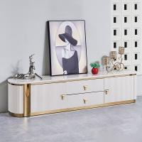 China Modern Luxury Living Room TV Stand Furniture Home Storage High Quality White Rectangle Large Long Wooden TV Cabinet for sale