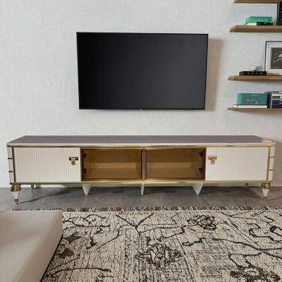 China High Quality Nordic White Wooden Tv Stand Storage Home Furniture Hotel Modern Luxury MDF Living Room Tv Cabinet for sale