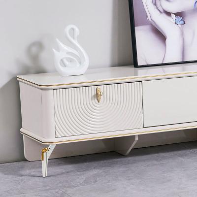 China White Modern Simple TV Stand and Coffee Table Set Home Storage Large Square Wooden Luxury Living Room Center Coffee Table for sale