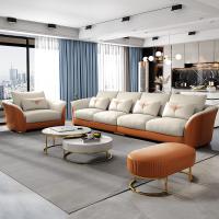 China Italian Design Luxury Home Modular Leather Sofa Set Villa Furniture Wood Frame Large Living Room Sectional Sofa for sale